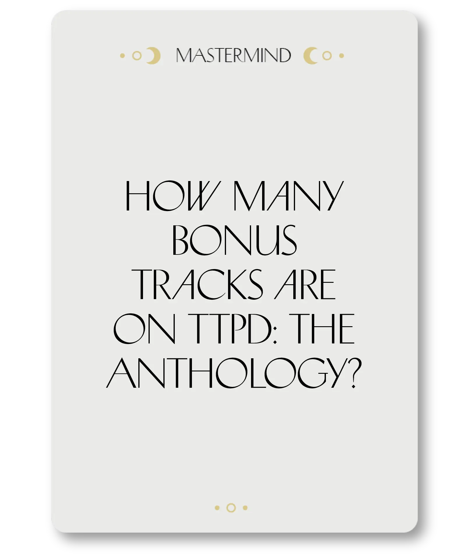 The Tortured Poets Department Mastermind Quiz Deck Mastermind Trivia ...